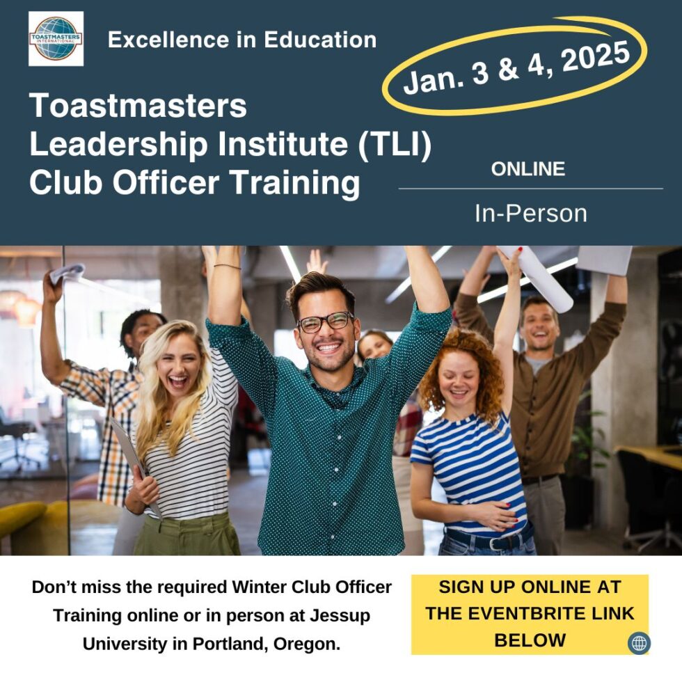 Toastmasters Leadership Institute: (TLI) Club Officer Training Jan 3 ...